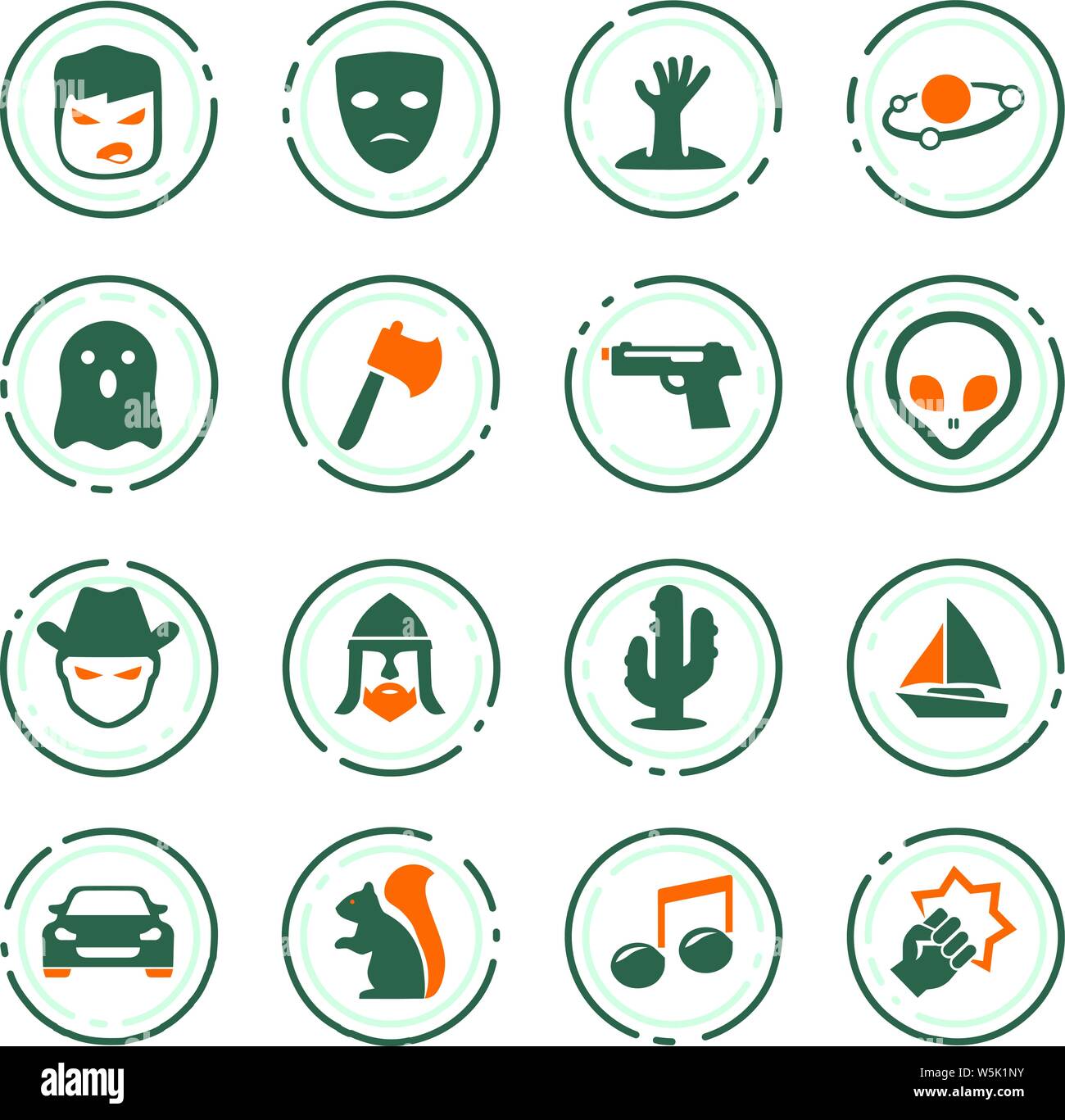 Set of movie genres color vector icons for user interface design Stock ...