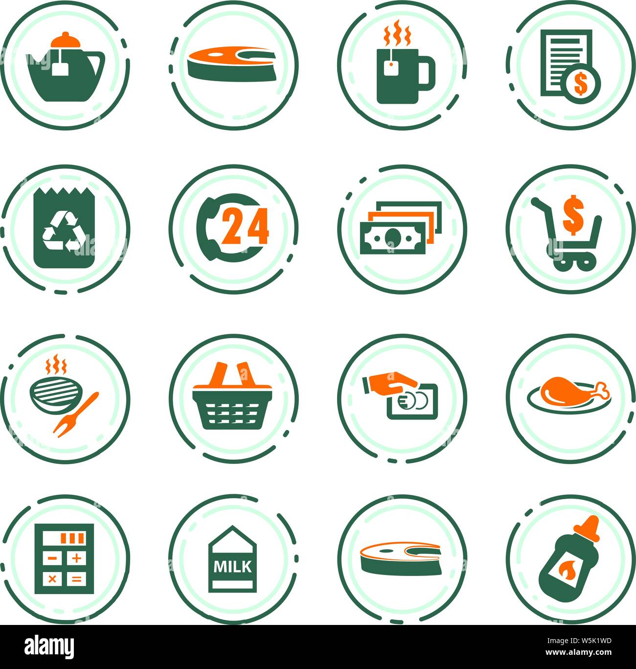 Grocery store vector icons for user interface design Stock Vector Image ...