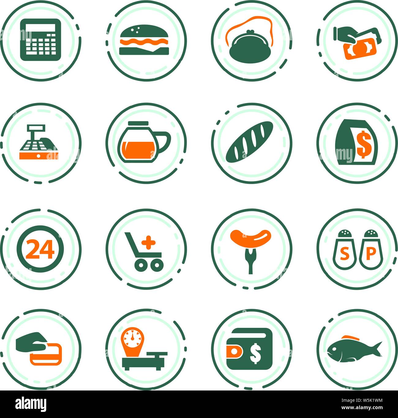 Grocery store vector icons for user interface design Stock Vector Image ...