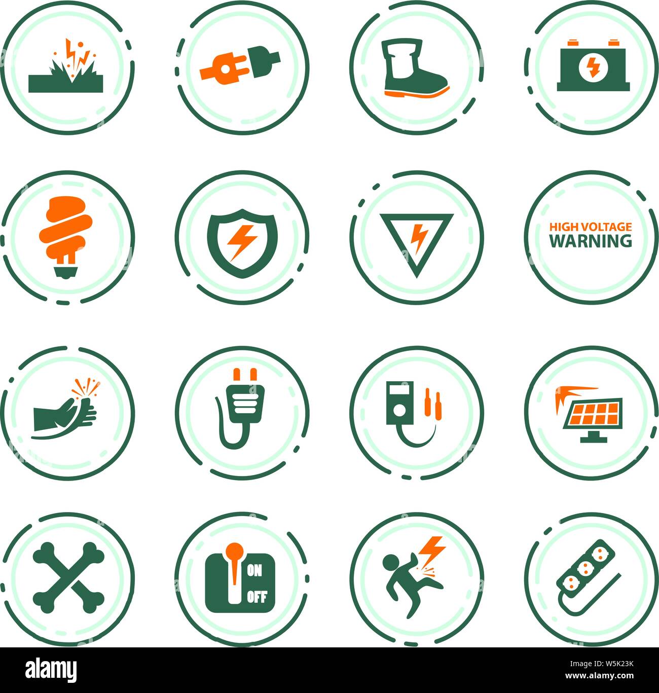 High voltage icons set for web sites and user interface Stock Vector ...