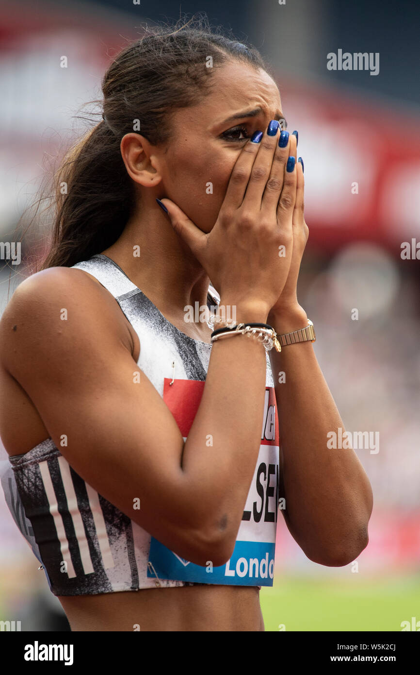 LONDON, ENGLAND - JULY 20: Laviai Nielsen of Great Britain celebrates a ...