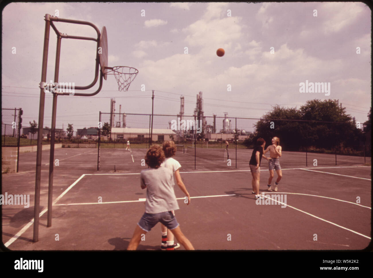 BOYS PLAY IN MINI-PARK, PART OF THE BOWTIE DEVELOPMENT AT PORT READING ...