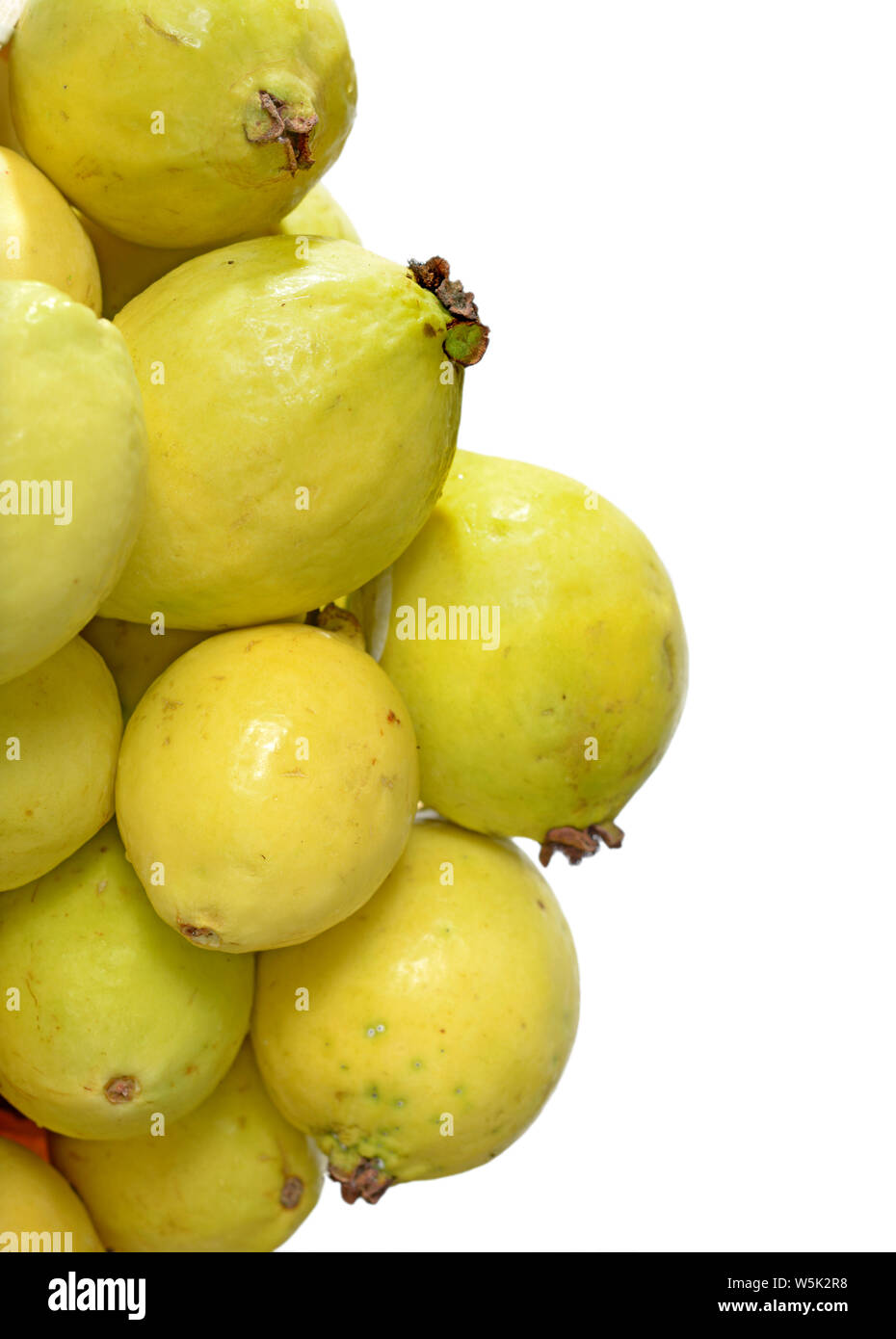 lot of guava in basket isolated on white Stock Photo - Alamy