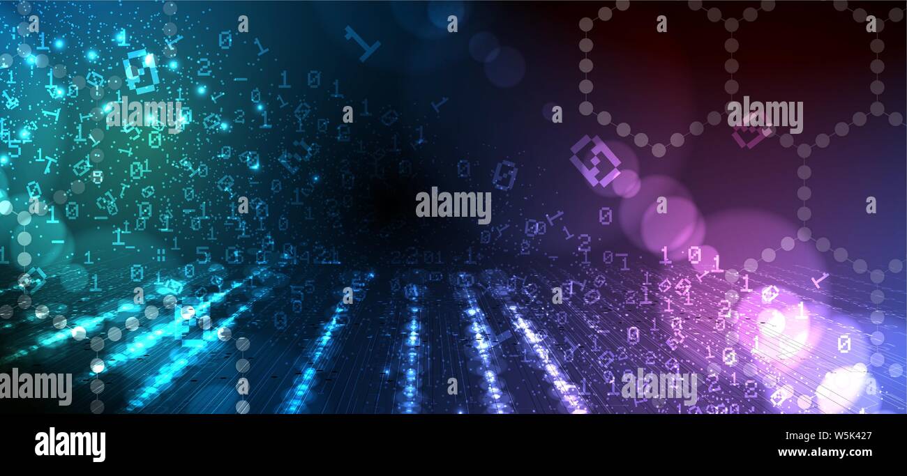 Abstract Artificial intelligence. Technology web background. Virtual ...