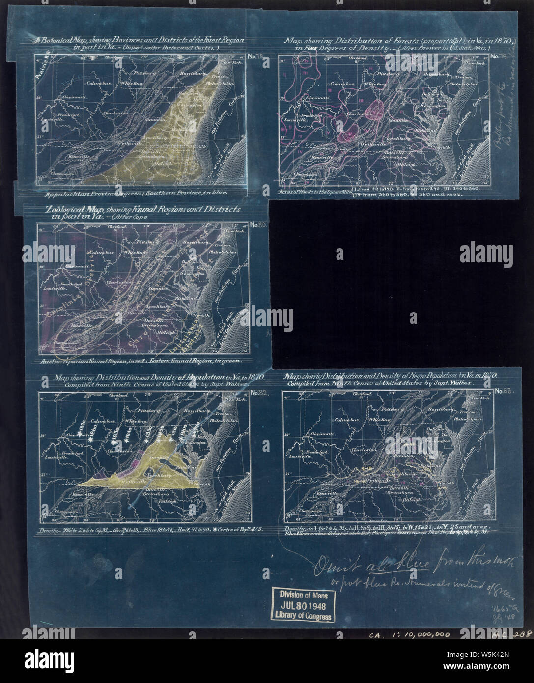 010 Five small maps of Virginia and parts of adjoining states showing ...
