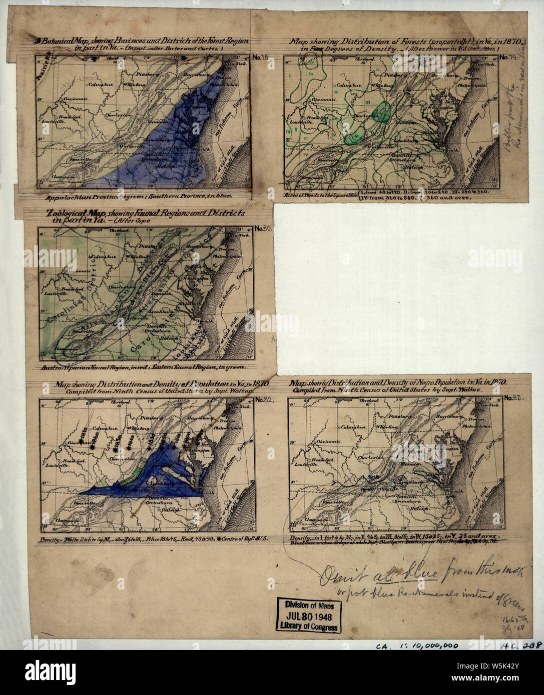 010 Five small maps of Virginia and parts of adjoining states showing ...