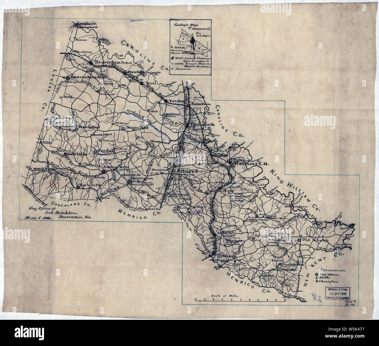 Hanover virginia map hi-res stock photography and images - Alamy