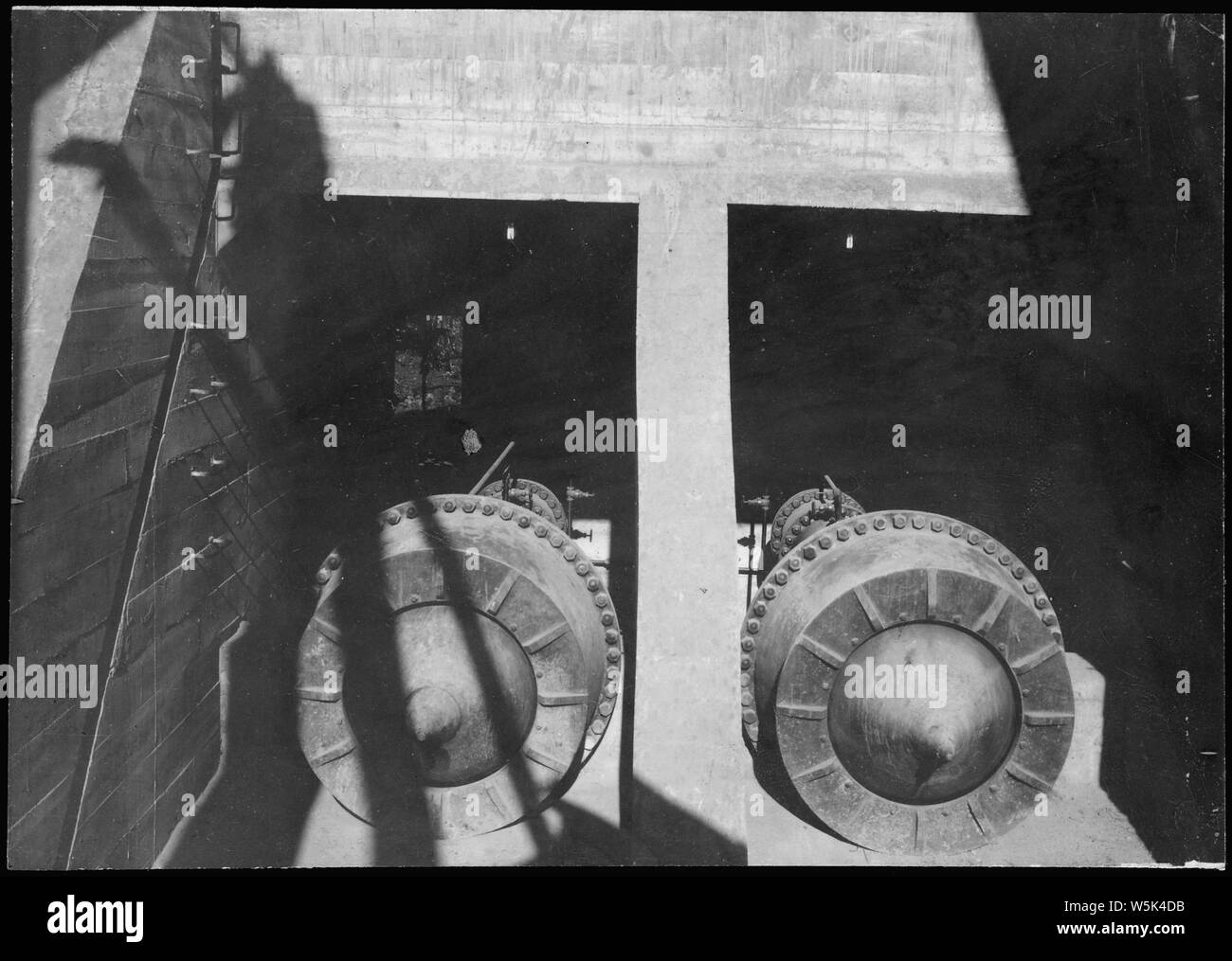 Below Roosevelt Dam, 38 needle valves.; Scope and content: Photograph ...