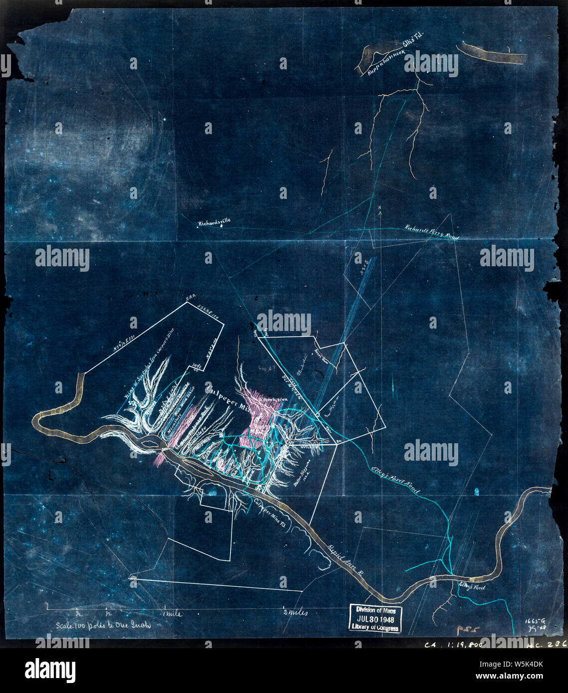 023 Map of mineral lands in Culpepper County Virginia on the Rapidan ...