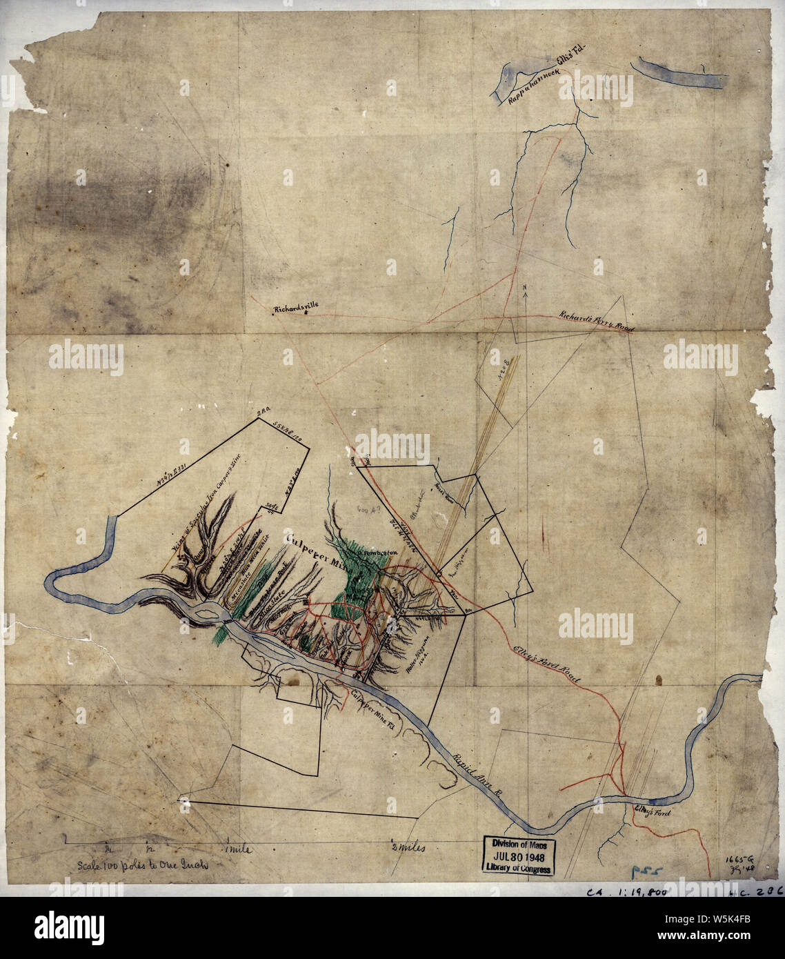 023 Map of mineral lands in Culpepper County Virginia on the Rapidan ...