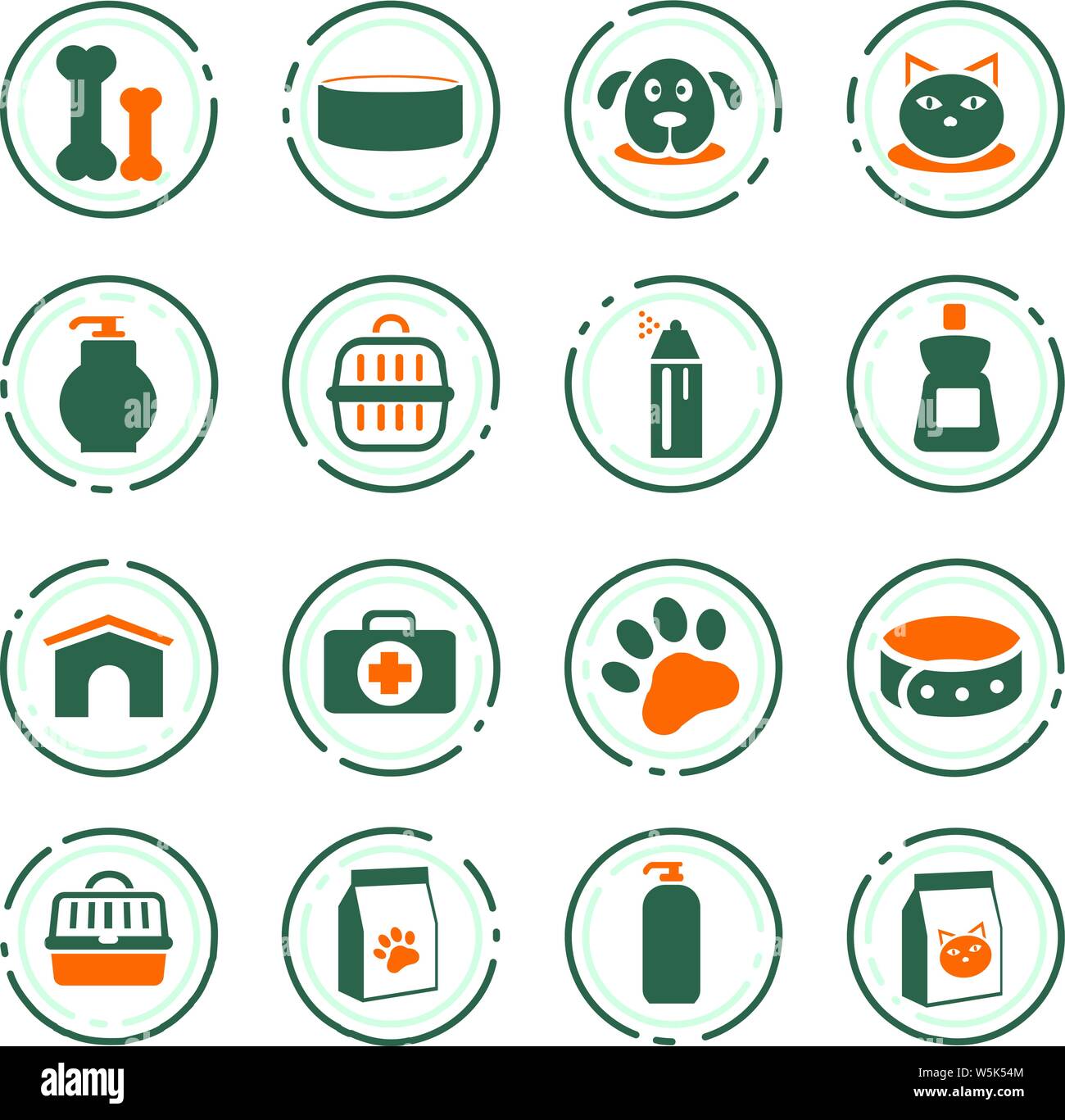 Goods for pets color vector icons for user interface design Stock ...