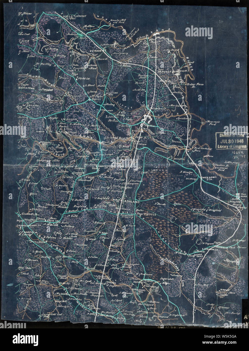 047 Map of the northern portion of Hanover County Va showing ...