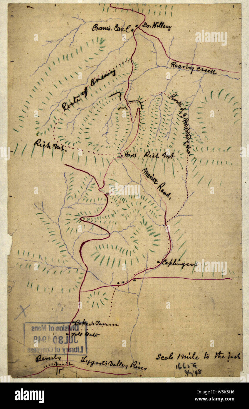 048 Map of the Rich Mountain battlefield W Va July 11-12 1861 Rebuild ...