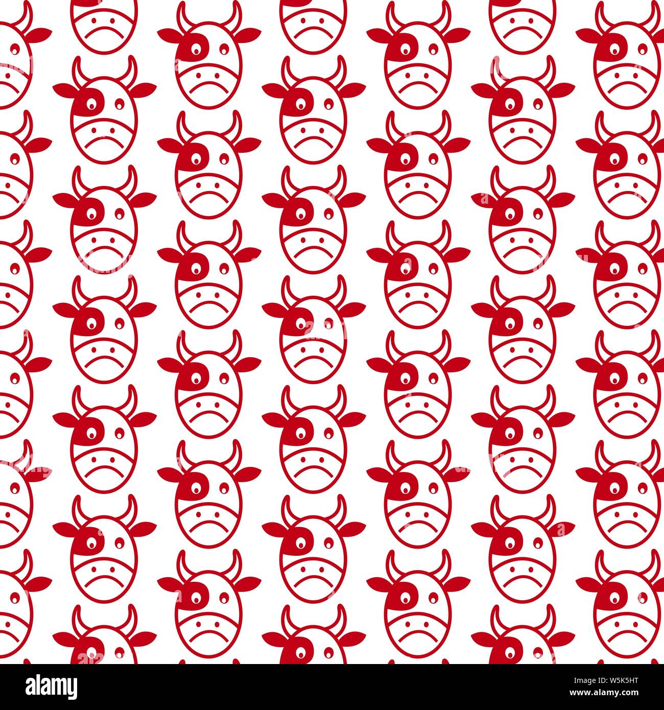 Pattern background cow face Cut Out Stock Images & Pictures - Alamy