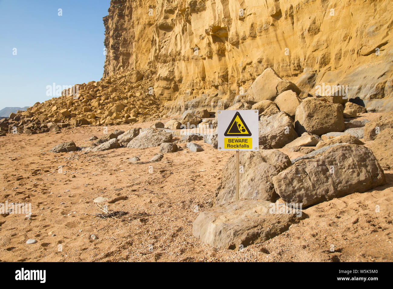 Beware Falling Rocks Sign High Resolution Stock Photography and Images - Alamy