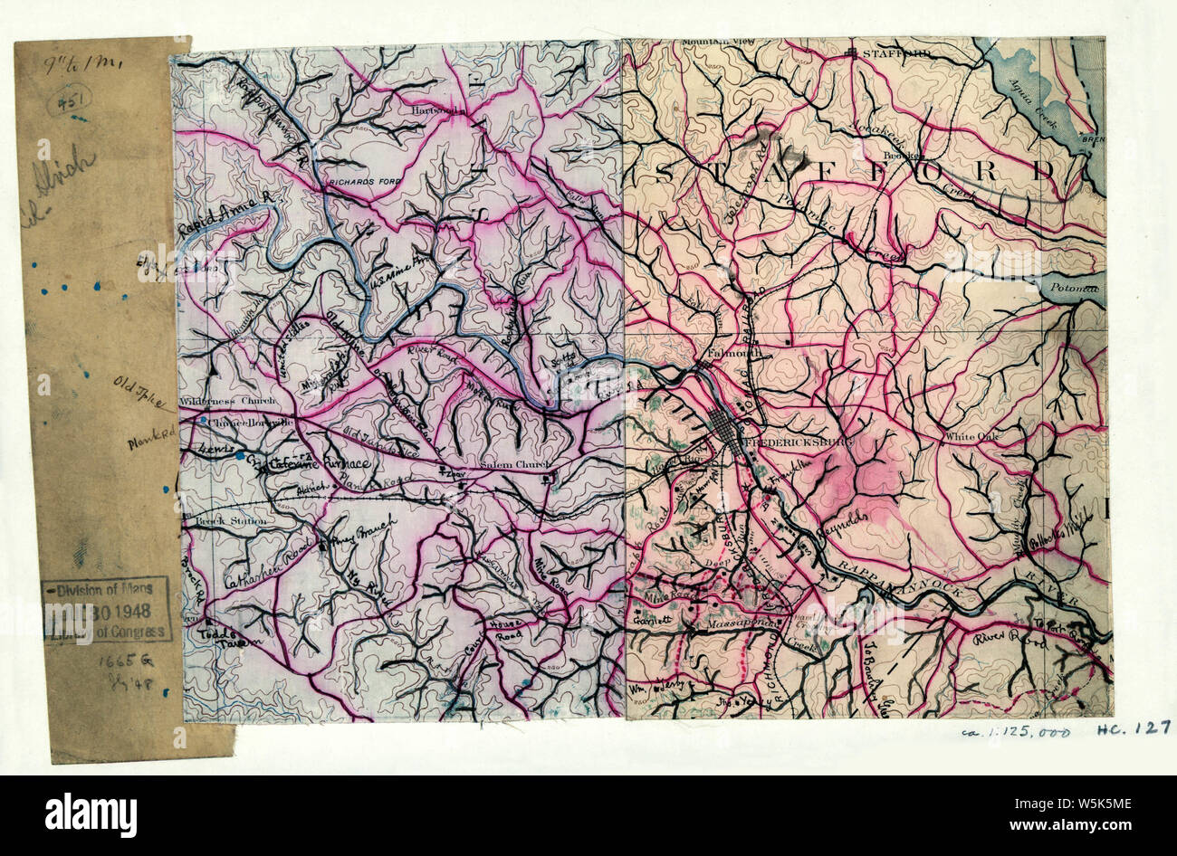 Fredericksburg map hi-res stock photography and images - Alamy