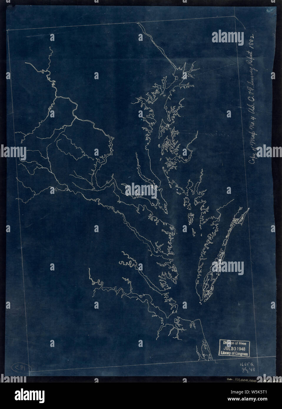057 Outline map of eastern Virginia and the Chesapeake Bay region ...
