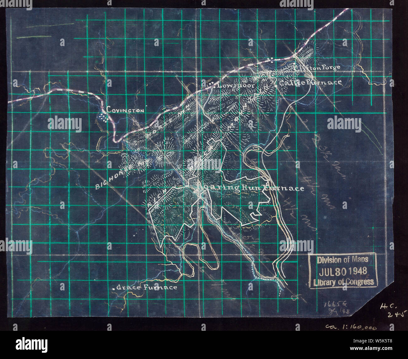 054 Map showing the location of Roaring Run Furnace lands in Alleghany ...
