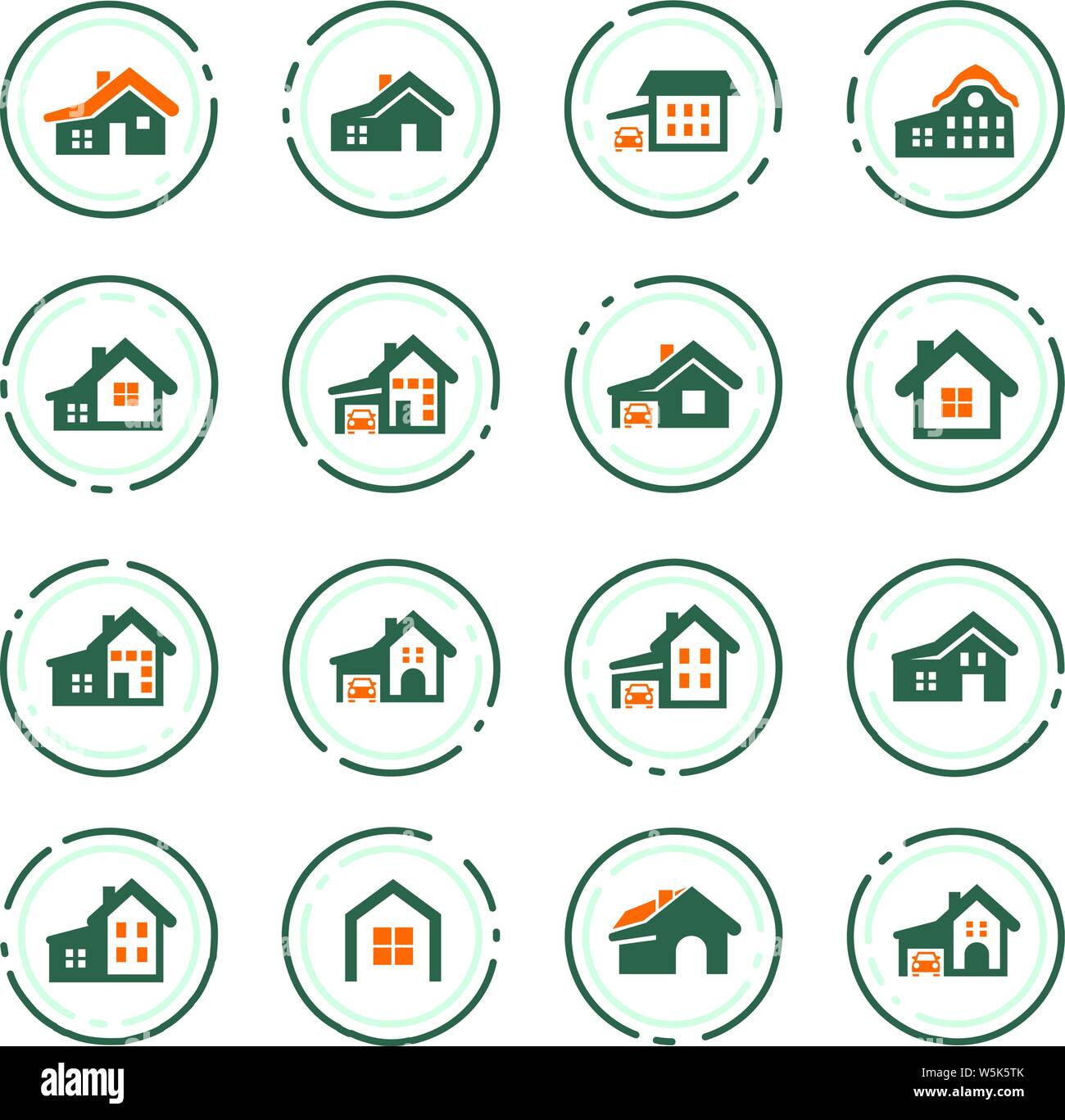 house type vector icons for user interface design Stock Vector Image ...