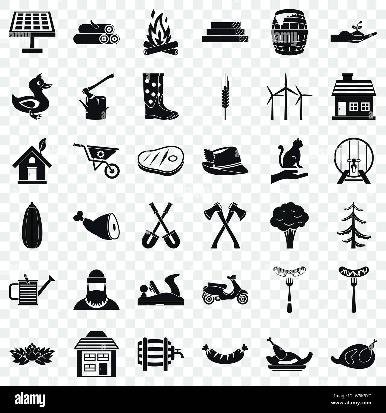 Farmer icons set, simple style Stock Vector Image & Art - Alamy
