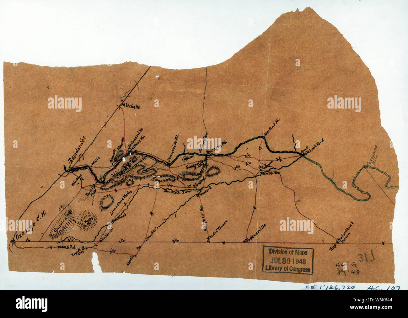 077 Sketch of a portion of Orange County north and east of Orange ...