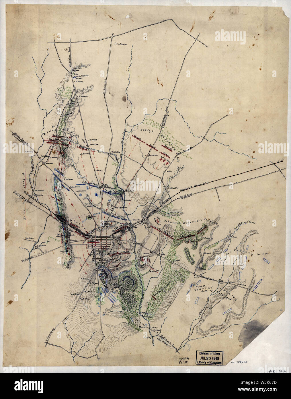 088 Sketch of the battlefield of Gettysburg July 1st and 2nd 1863 ...