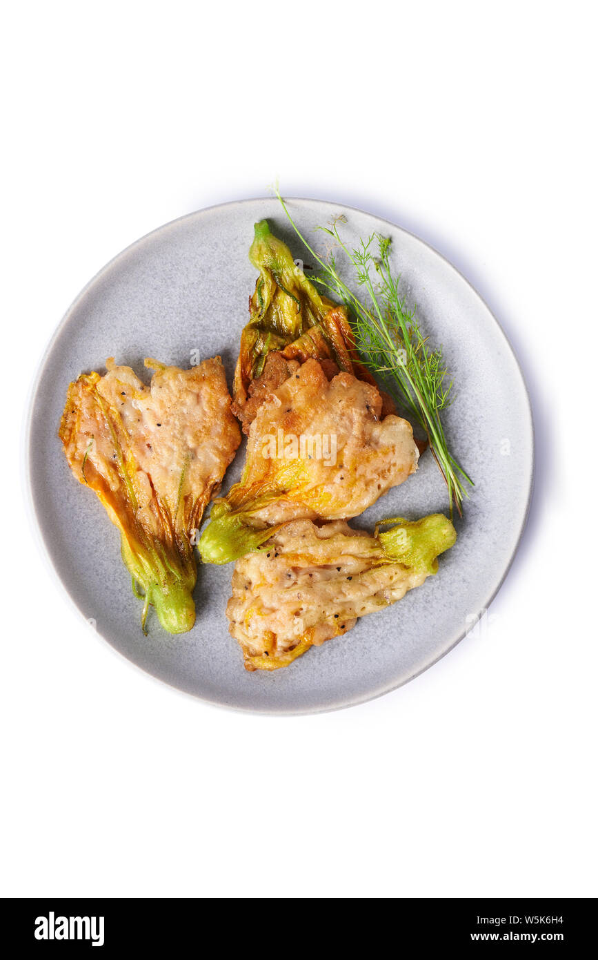 Deep fried courgette flowers hi-res stock photography and images - Alamy