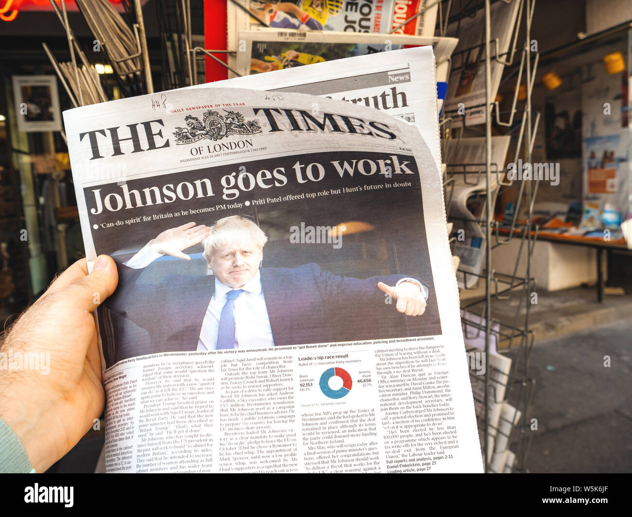 Newspaper Boris Johnson High Resolution Stock Photography and Images ...