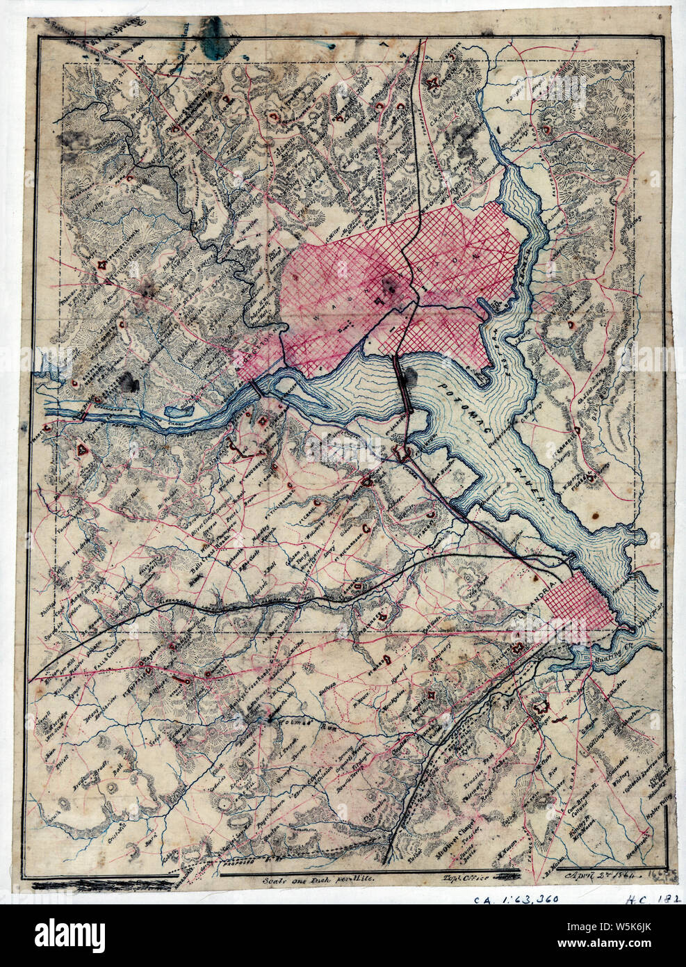 111 Topographical map of the District of Columbia and adjacent areas in ...