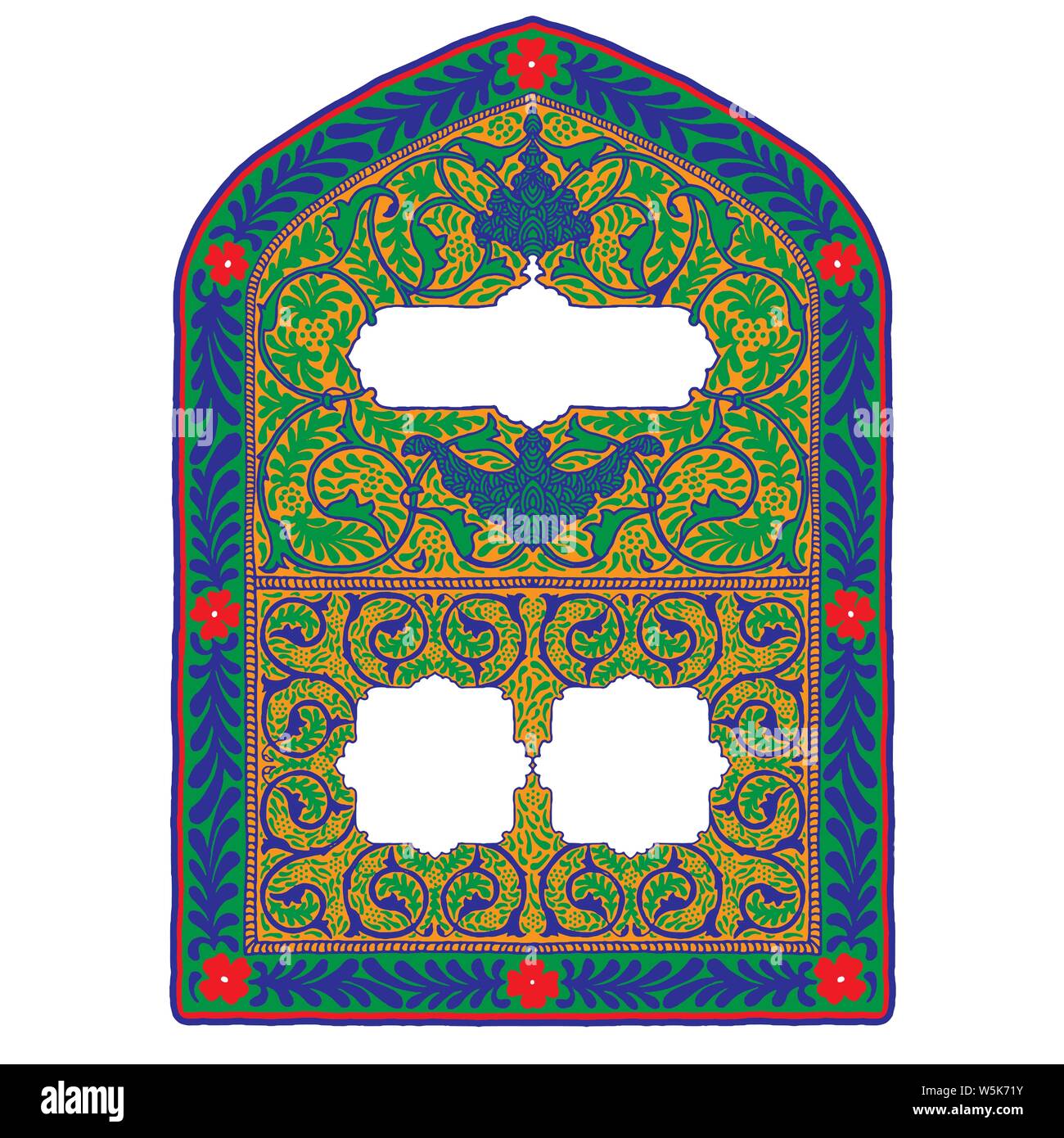 colorful Islamic Illumination for mosque tiling design vector Stock ...