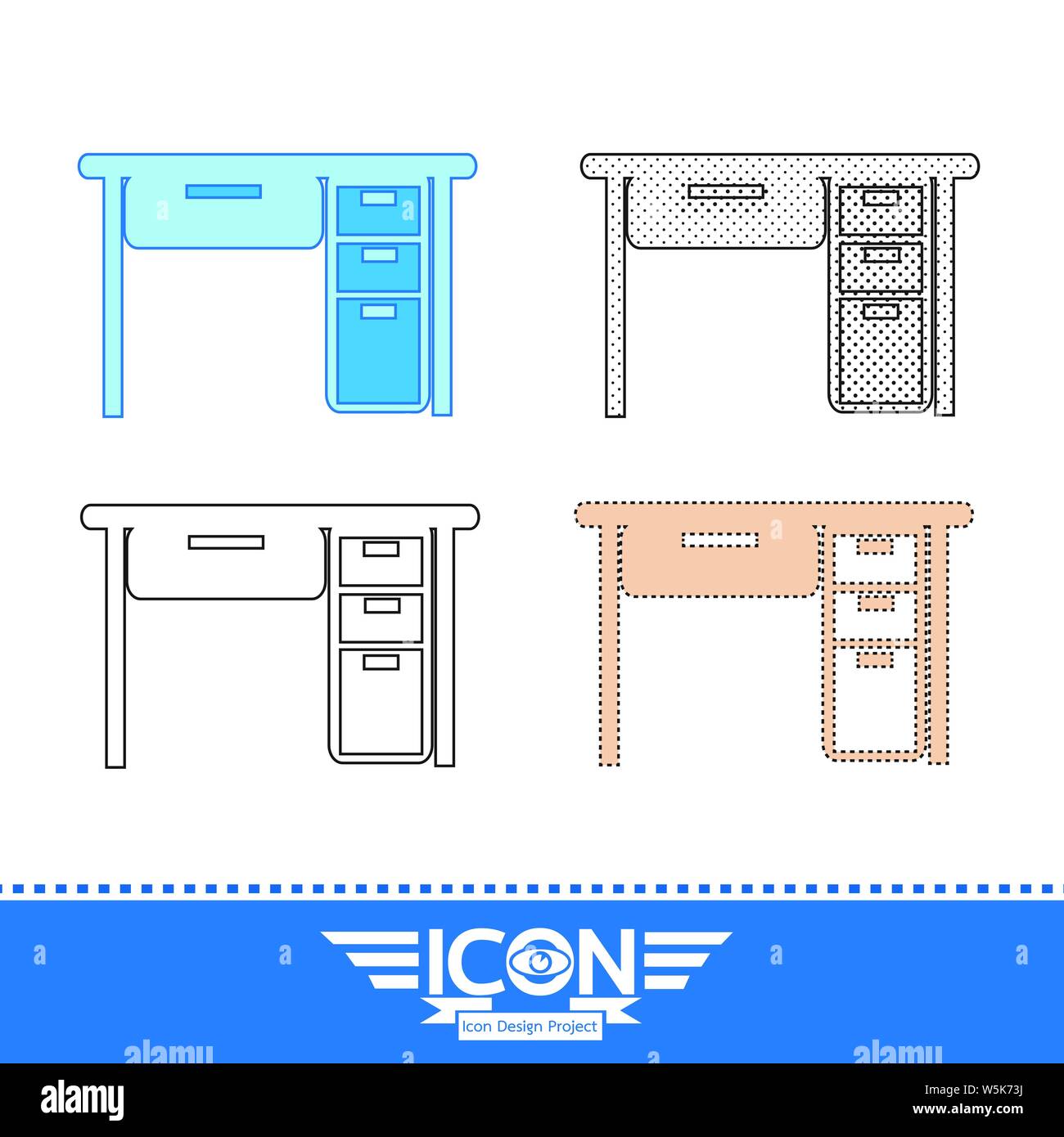 Table Office Icon Stock Vector Image & Art - Alamy
