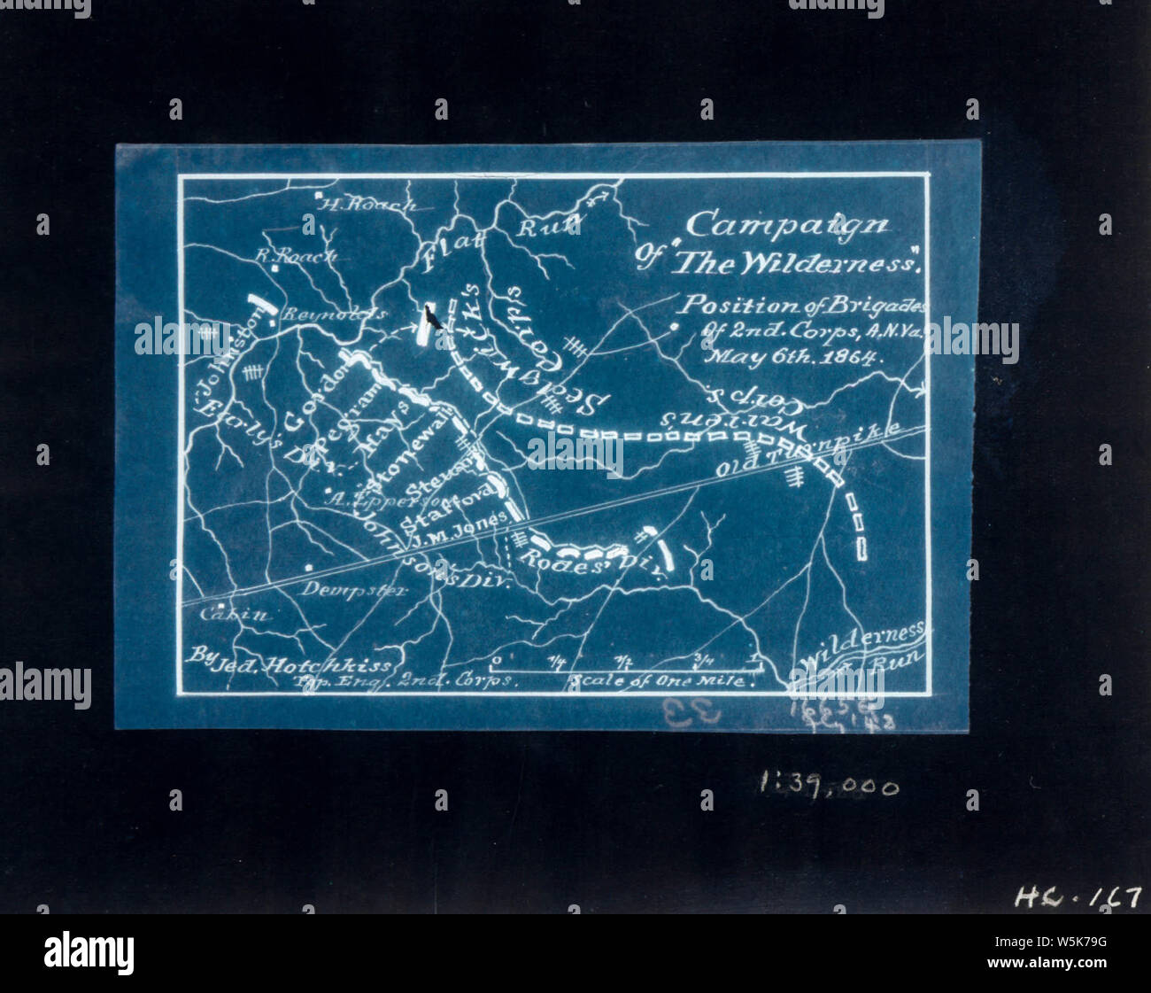 128 Campaign of The Wilderness position of brigades of 2nd Corps AN Va ...