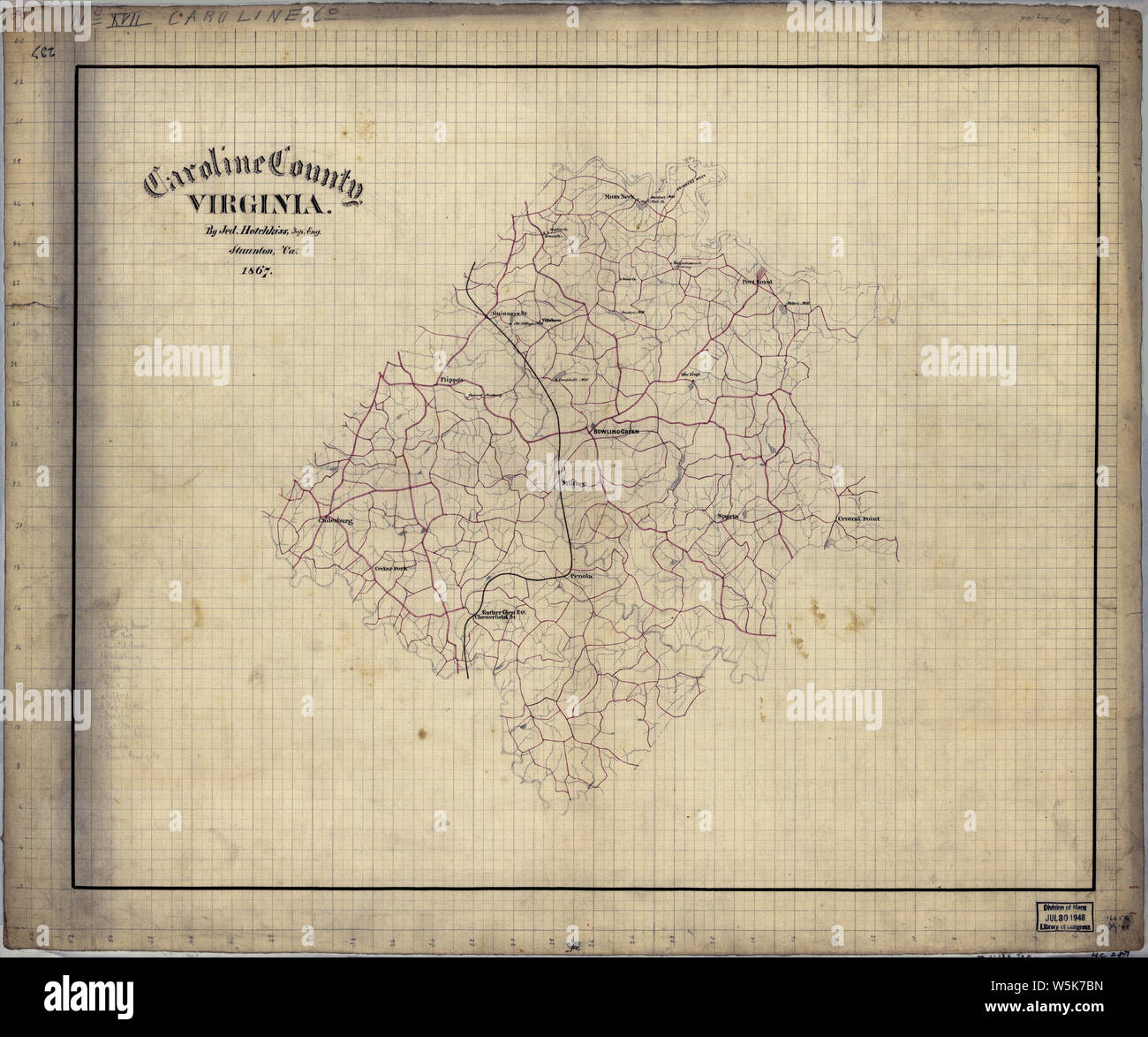 Caroline county map hi-res stock photography and images - Alamy