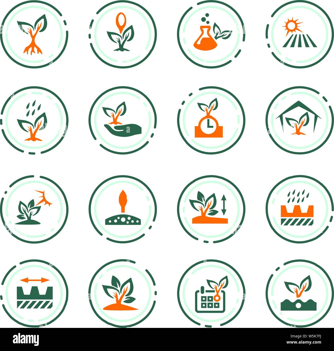 Gardening color vector icons for user interface design Stock Vector ...