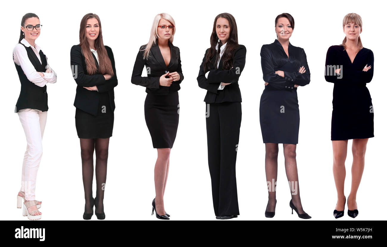Collection of full-length portraits of young business women Stock Photo ...