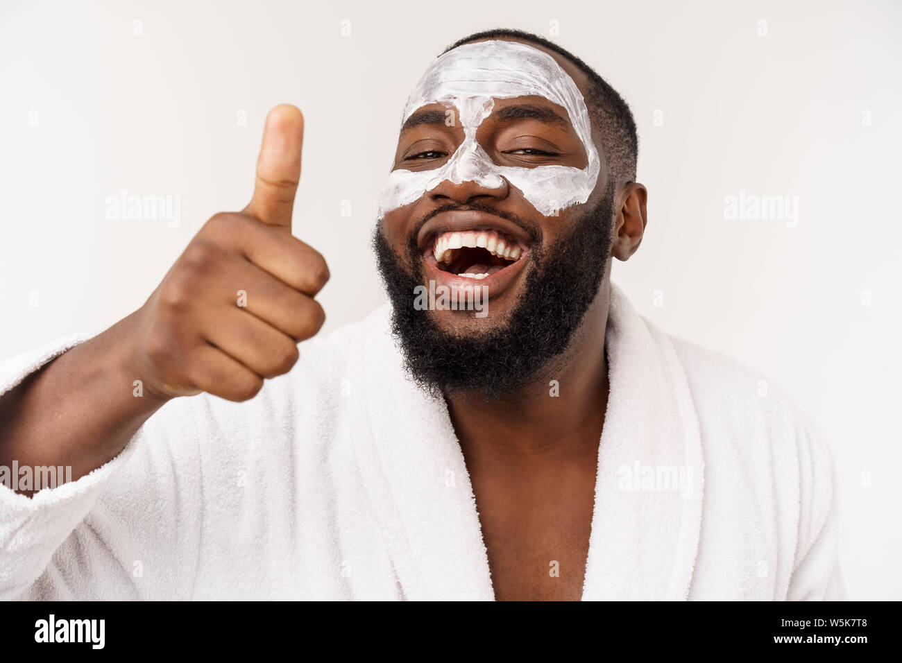 funny laughing man with mask leads healthy lifestyle, rejoicing at ...