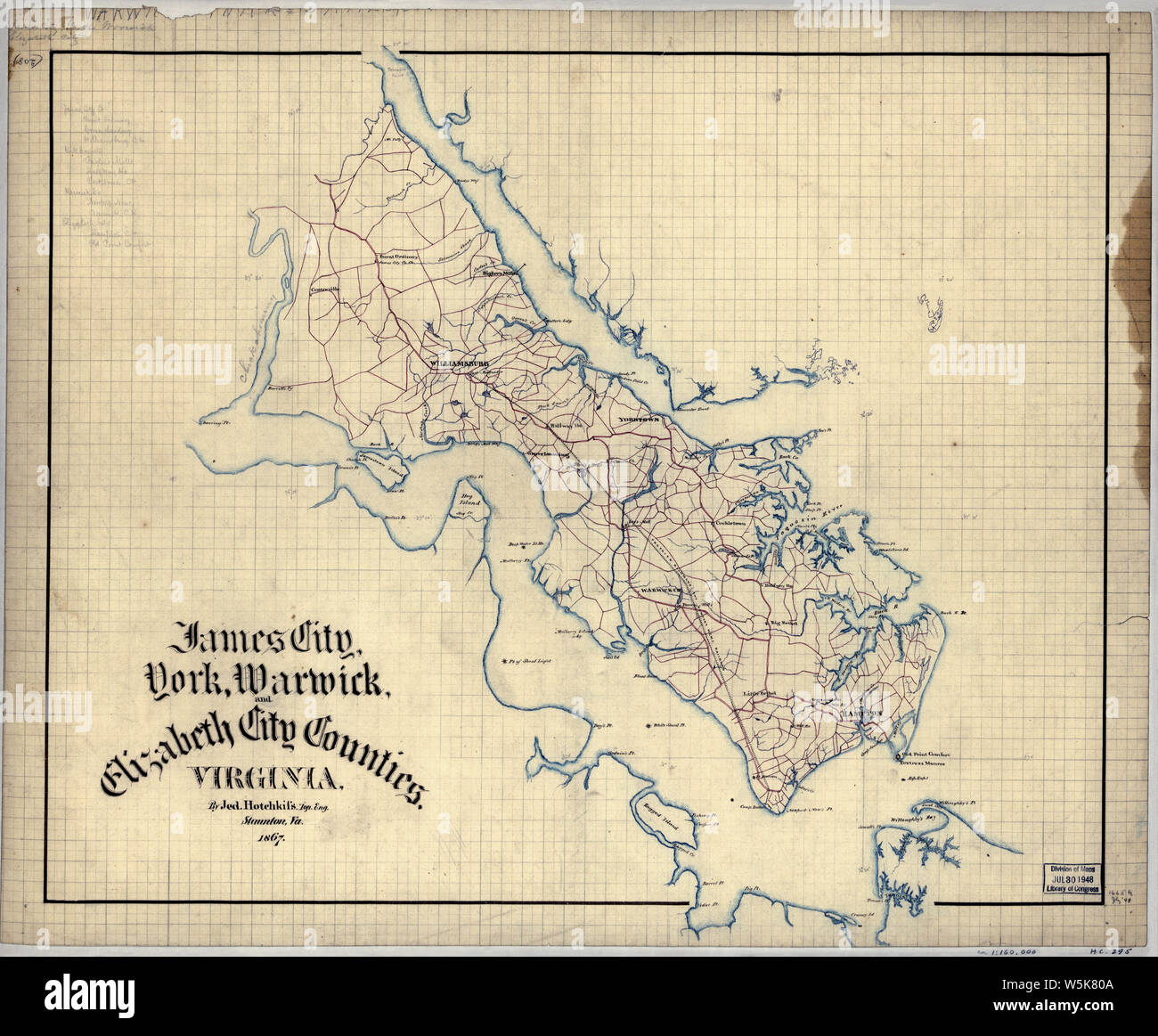 Map of elizabeth virginia hi-res stock photography and images - Alamy