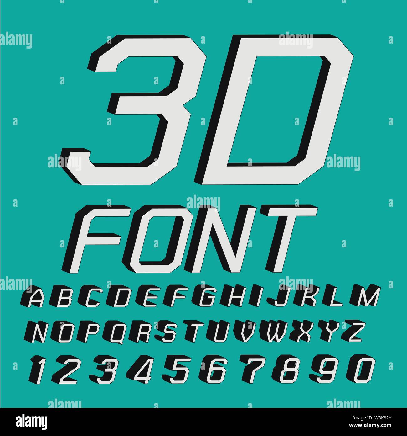 3D font letters and numbers Stock Vector Image & Art - Alamy