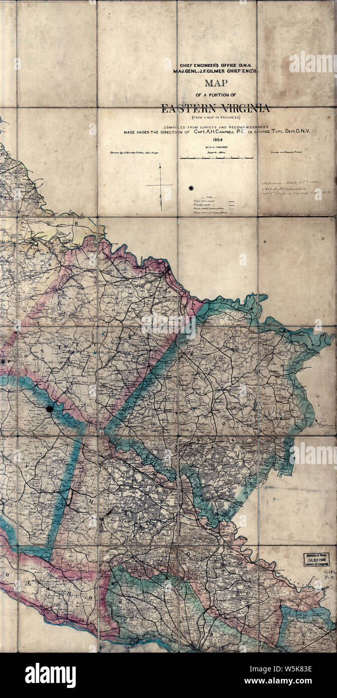 159 Map of a portion of eastern Virginia from a map in progress 1 ...