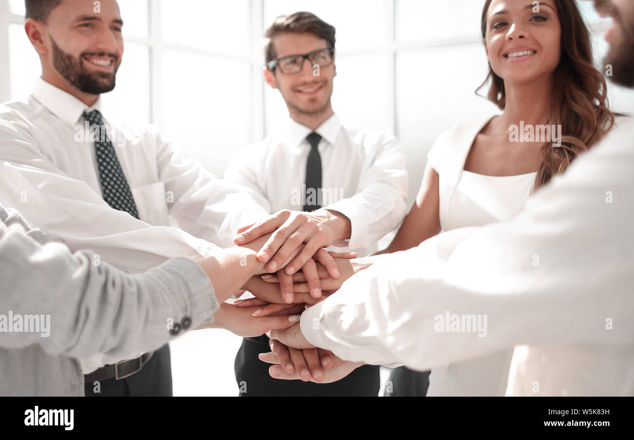business team showing their unity Stock Photo - Alamy