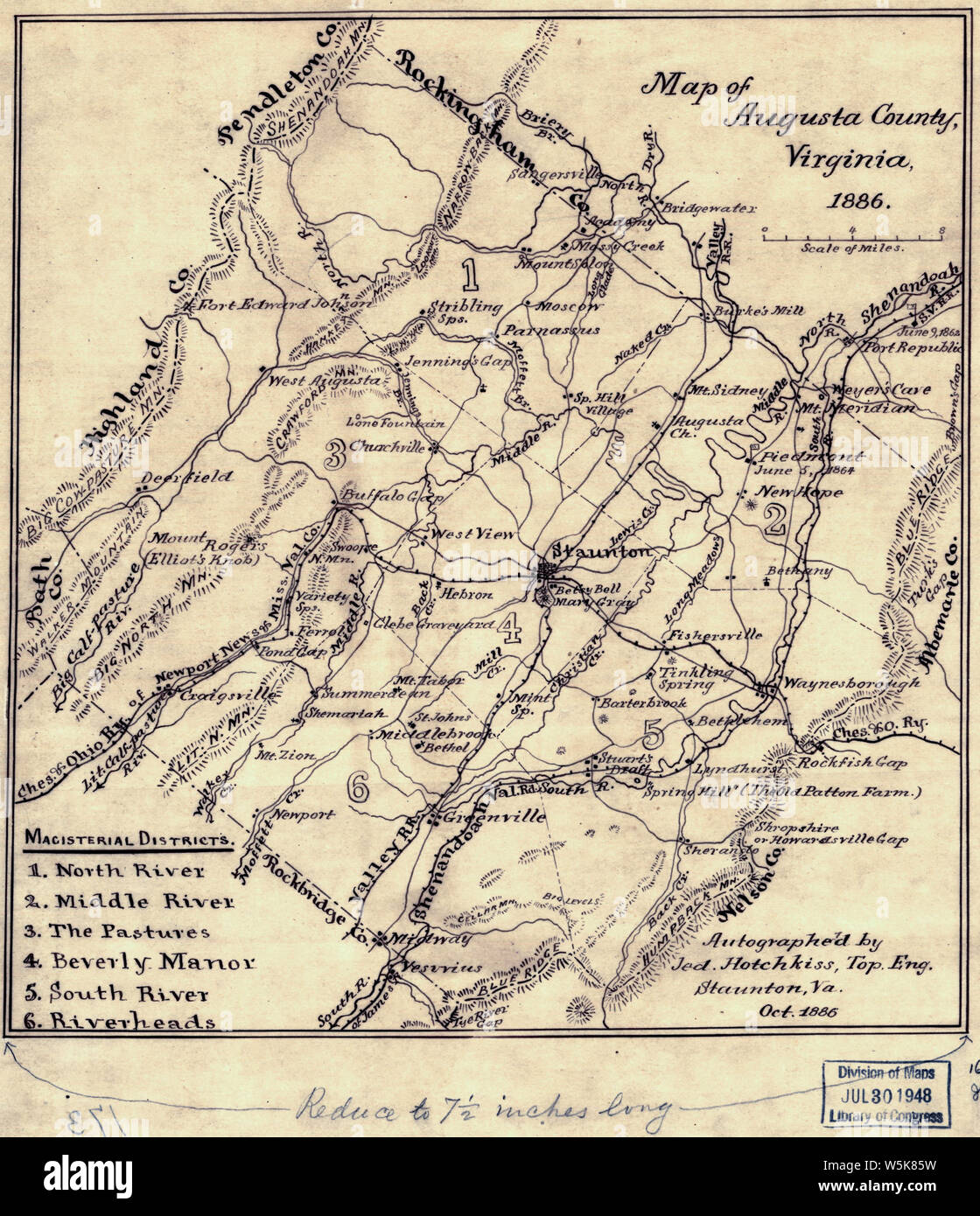 163 Map of Augusta County Virginia 1886 Rebuild and Repair Stock Photo ...