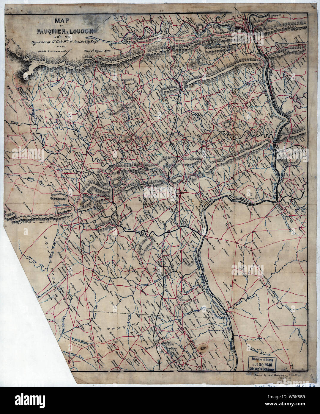 169 Map of Fauquier Loudon sic cos Va Rebuild and Repair Stock Photo ...