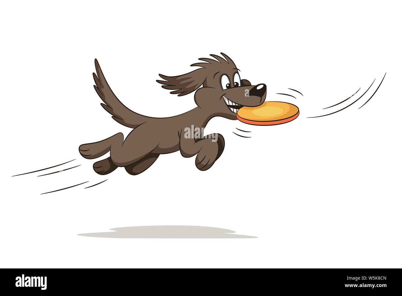 Funny playing cartoon dog. Hand drawn vector illustration Stock Vector ...