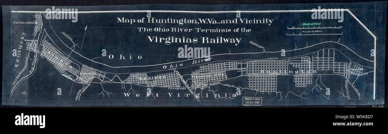 171 Map of Huntington W Va and vicinity the Ohio River terminus of the ...