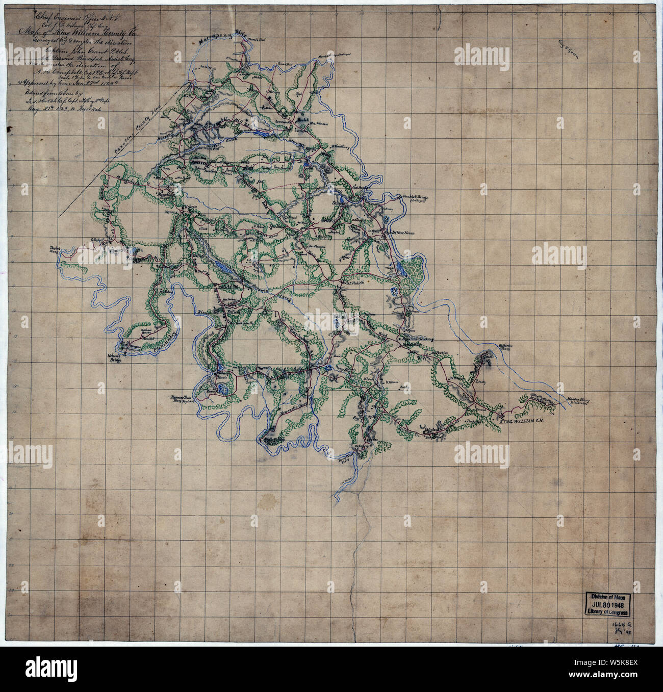 172 Map of King William County Va Rebuild and Repair Stock Photo - Alamy