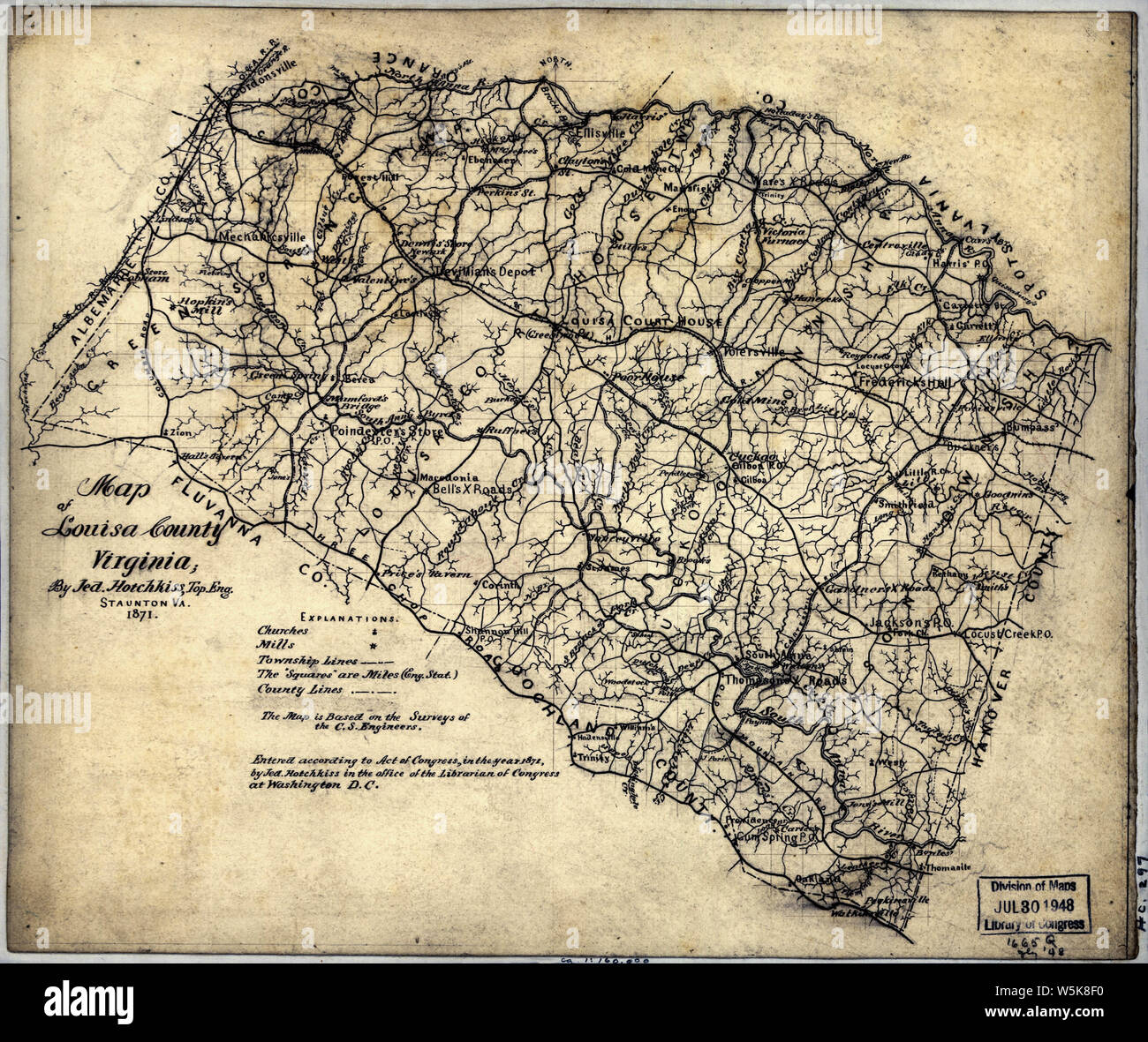 Louisa county map hi-res stock photography and images - Alamy
