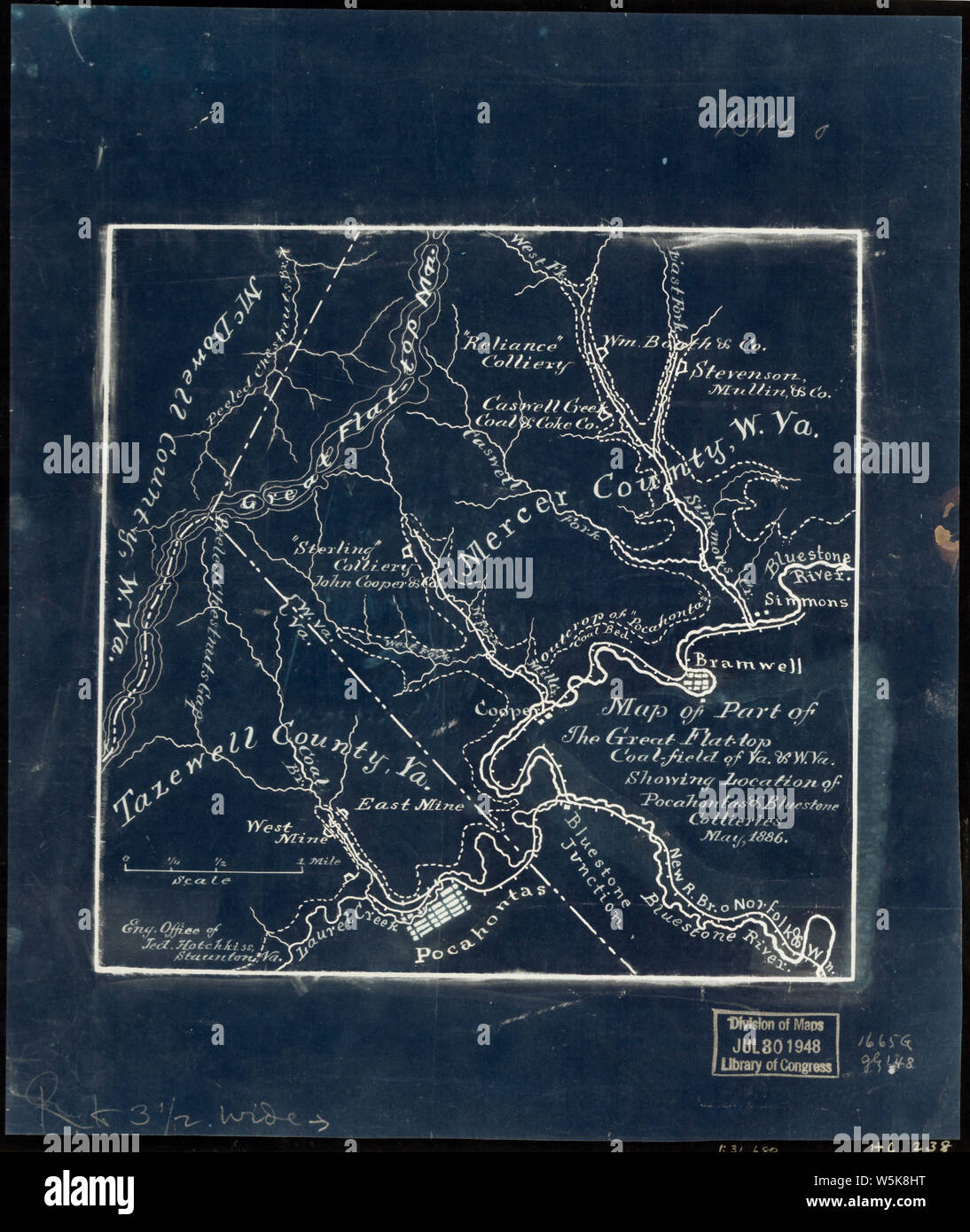 179 Map of part of the great Flat-top coal-field of Va W Va showing ...