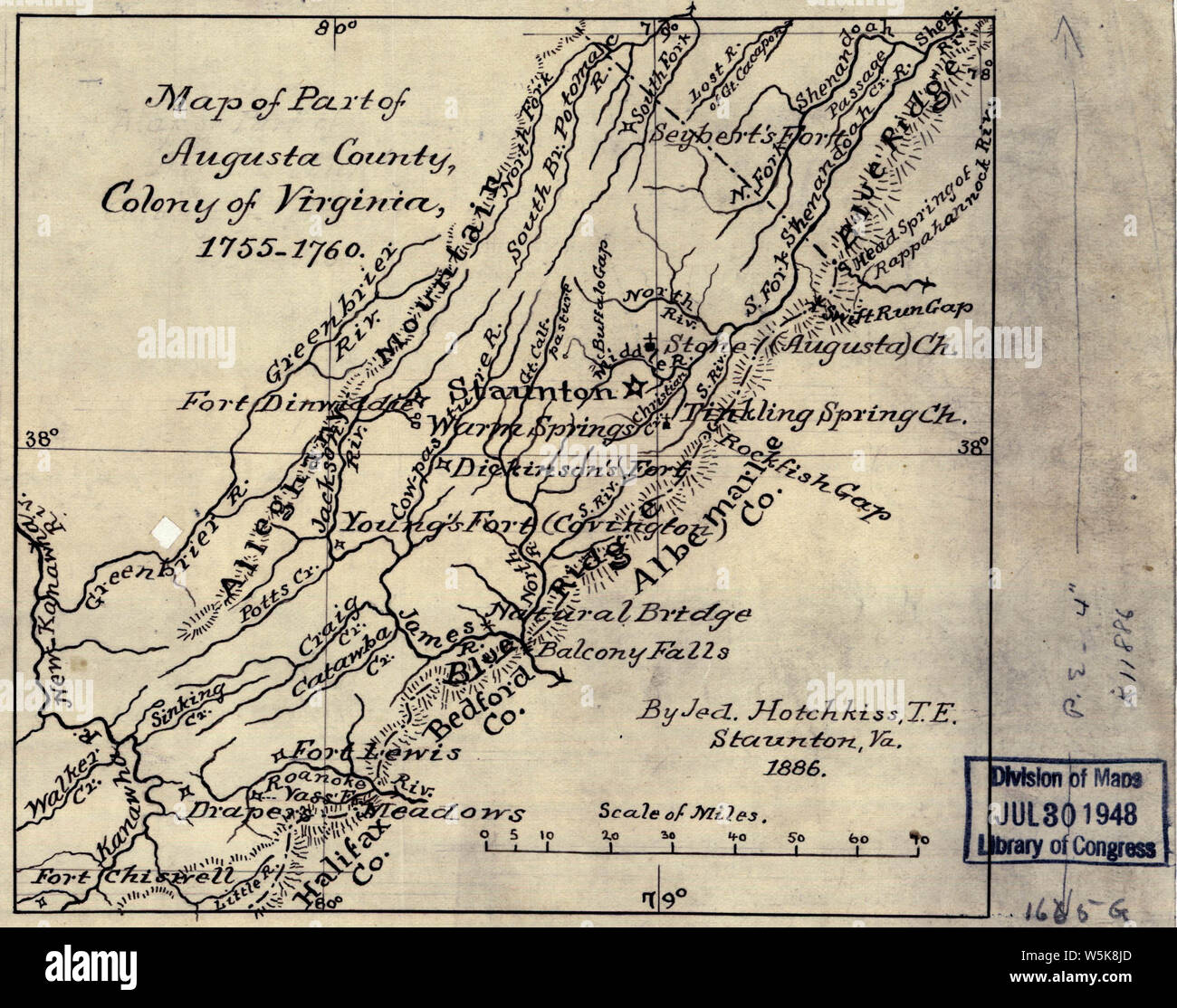 Virginia 1760 map hi-res stock photography and images - Alamy