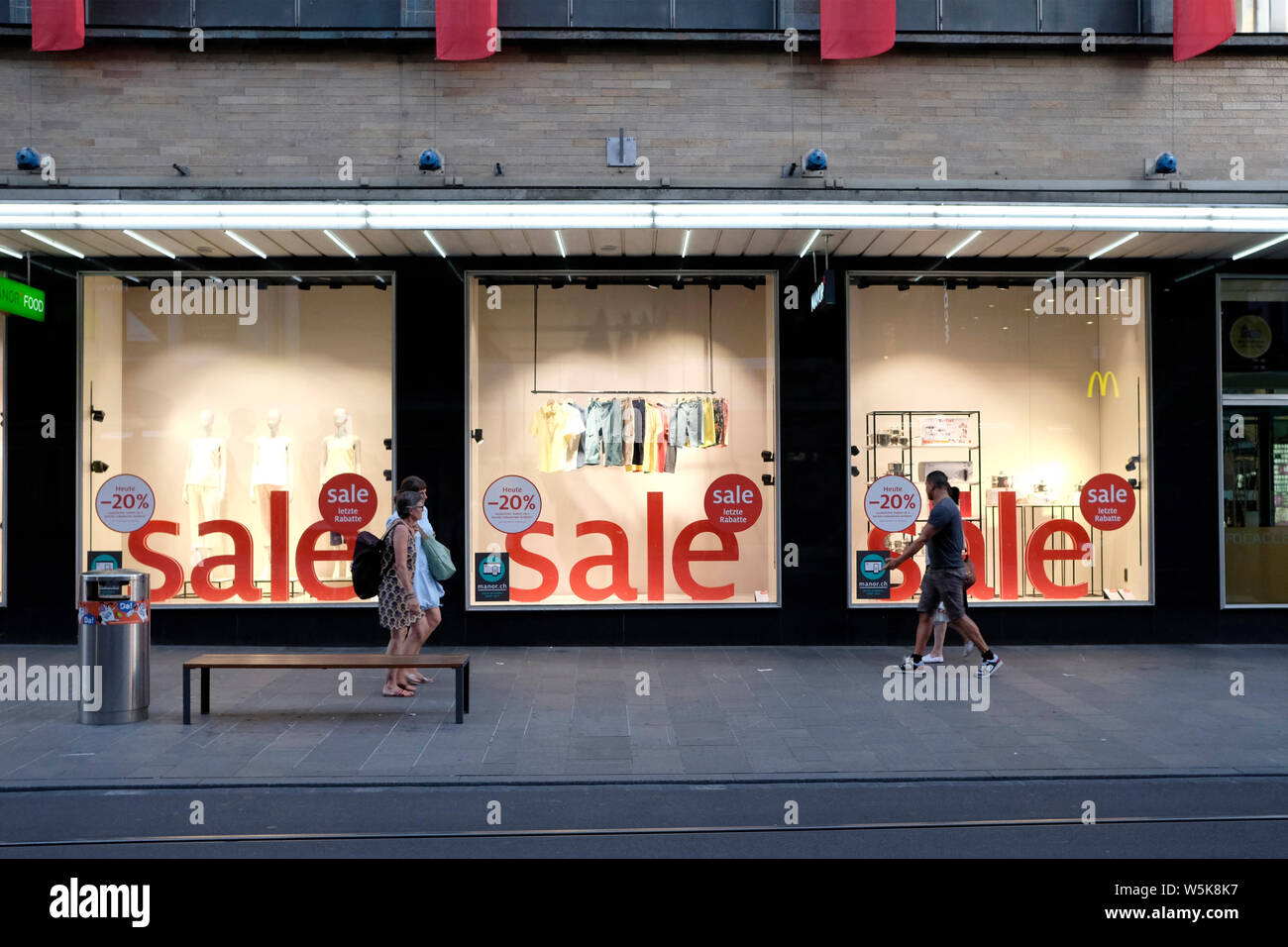 A view of Manor department store in Basel in Switzerland Stock Photo ...