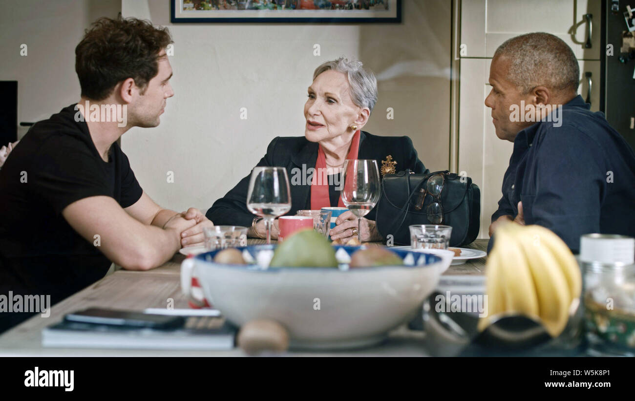 BE HAPPY! (THE MUSICAL), from left: Billy Cullum, Sian Phillips, Gary ...